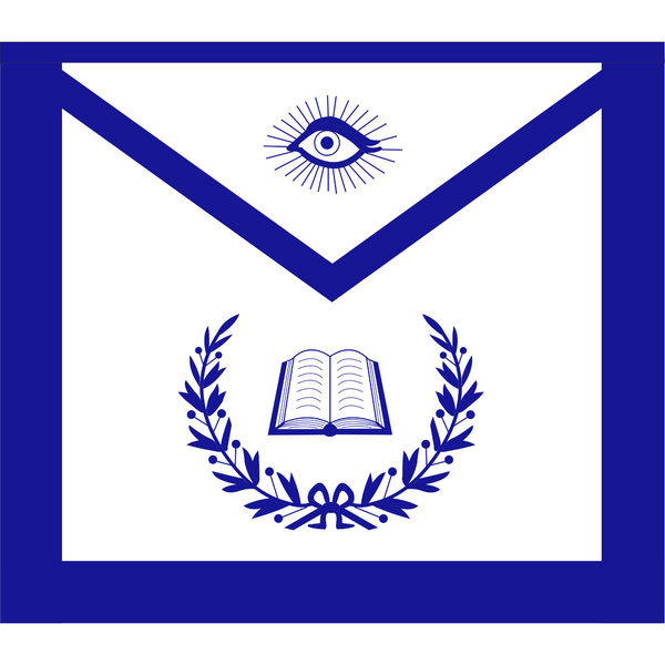 Chaplain Blue Lodge Officer Apron - Blue Ribbon, Machine Embroidered W ...